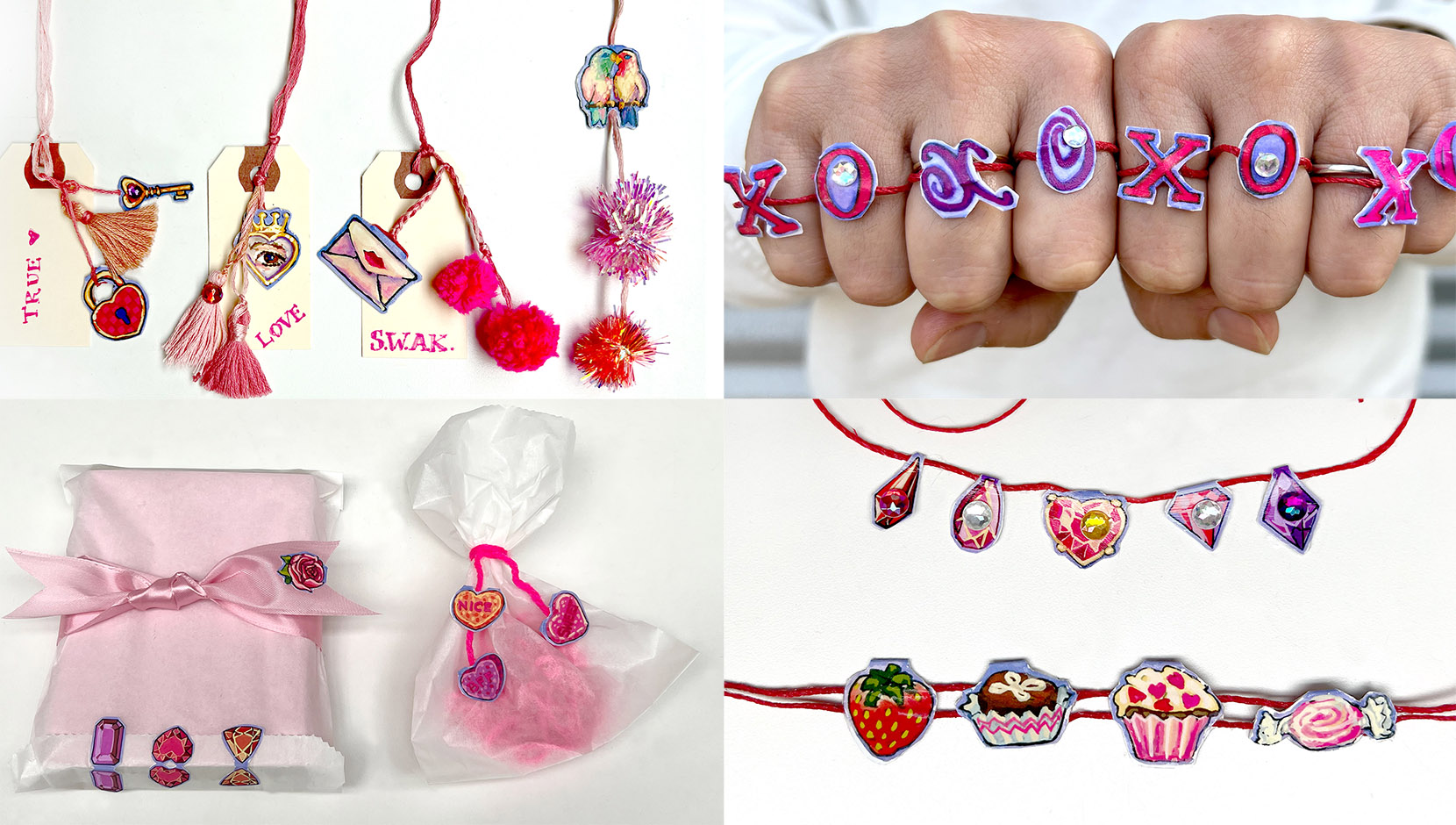 How to Make Paper Valentine's Day Charms - DIY Bracelet